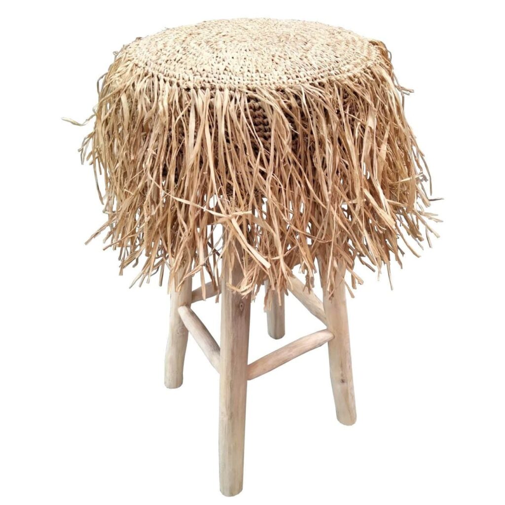 Bali Boho Natural Stool | FUZEN DECOR BALI FURNITURE